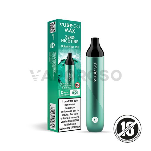 Vuse Go Max Spearmint Ice - SENZA NICOTINA - 1500 Puff - Usa e Getta ...