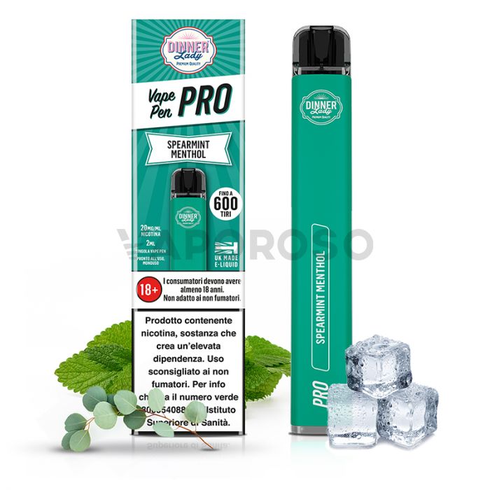 Dinner Lady Vape Pen Pro Spearmint Menthol - 600 Puff - Usa e Getta ...